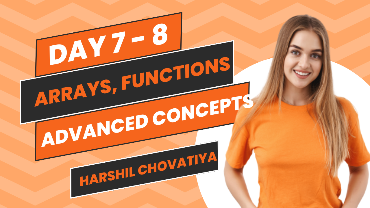 Harshil Chovatiya - Day 7 and 8: Arrays, Functions - Advanced Concepts ... Harshil Chovatiya - Day 7 and 8: Arrays, Functions - Advanced Concepts ...